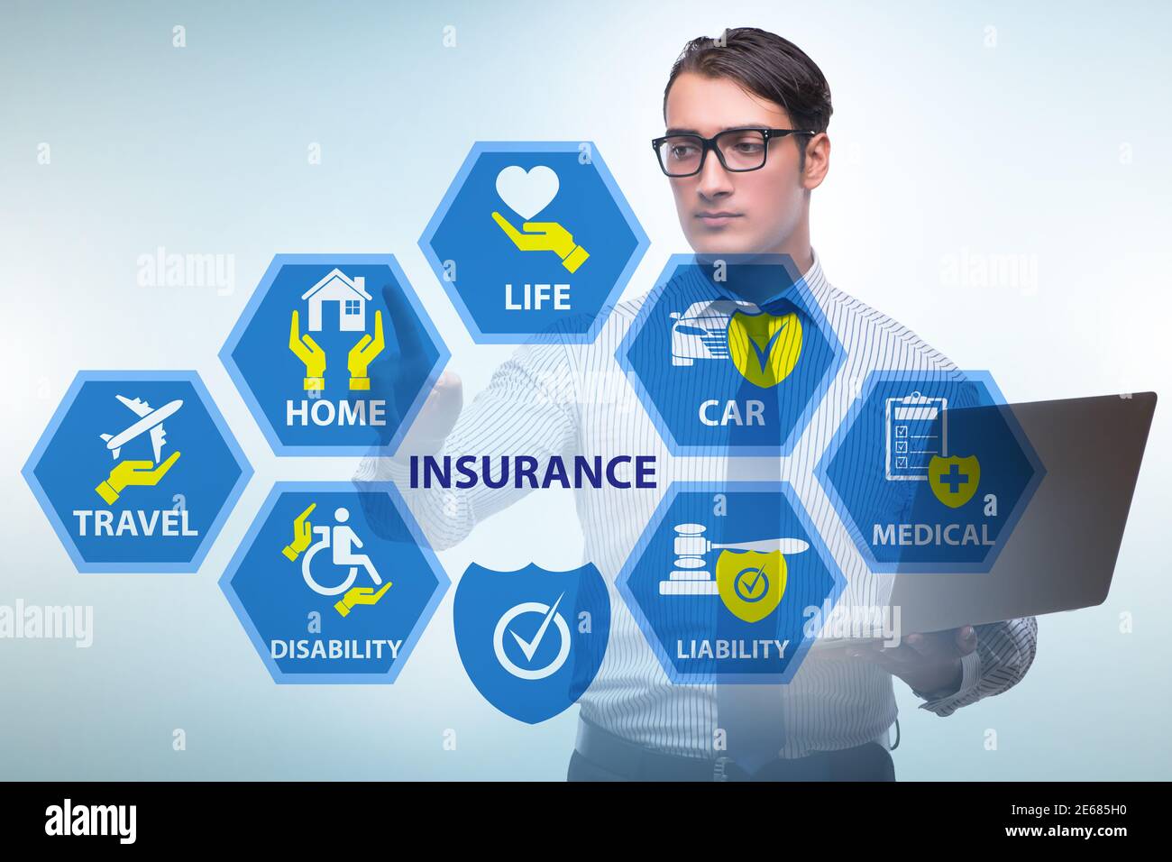 Concept of the various types of insurance Stock Photo - Alamy