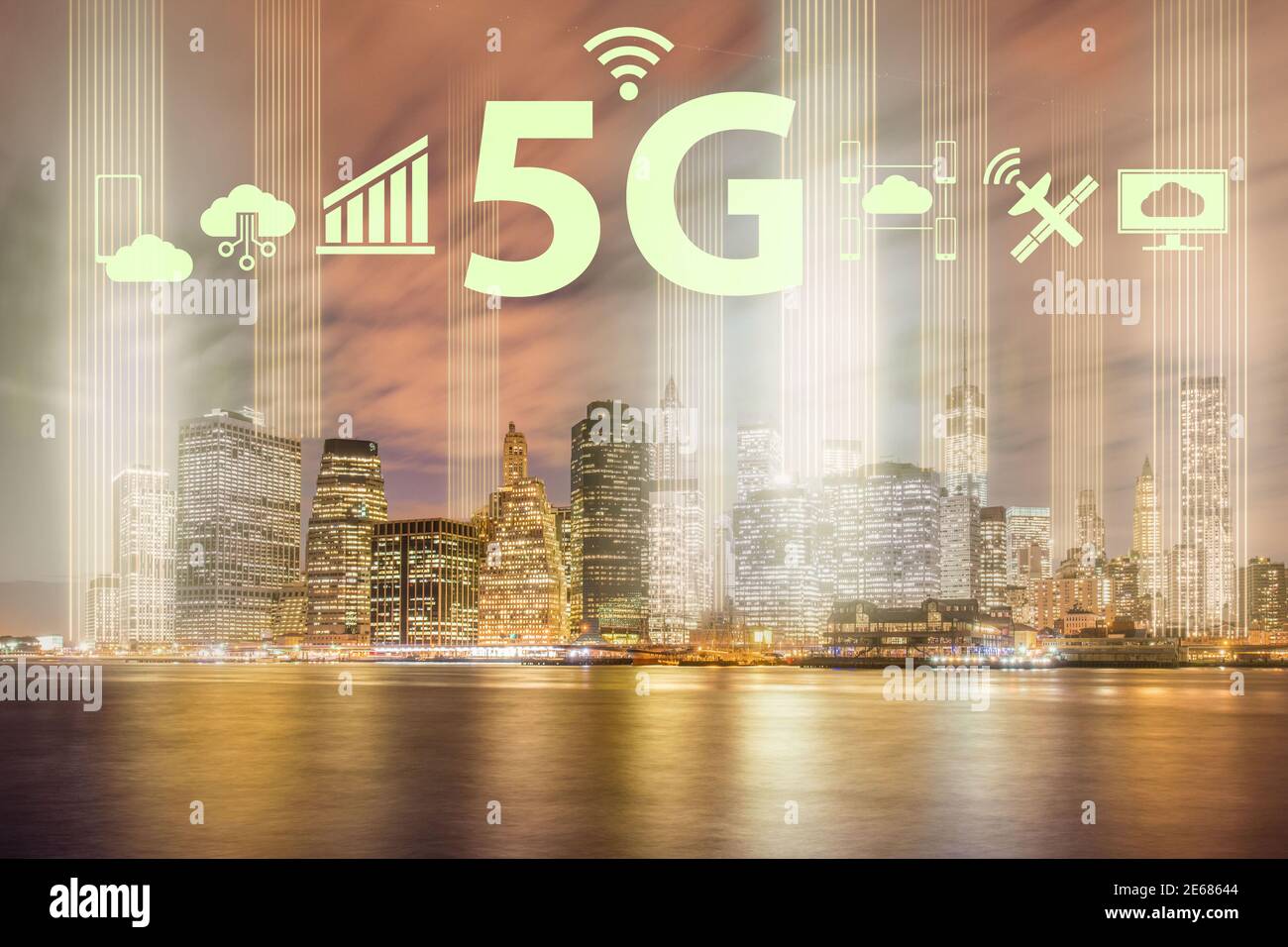 Concept of 5g networks in the large cities Stock Photo - Alamy