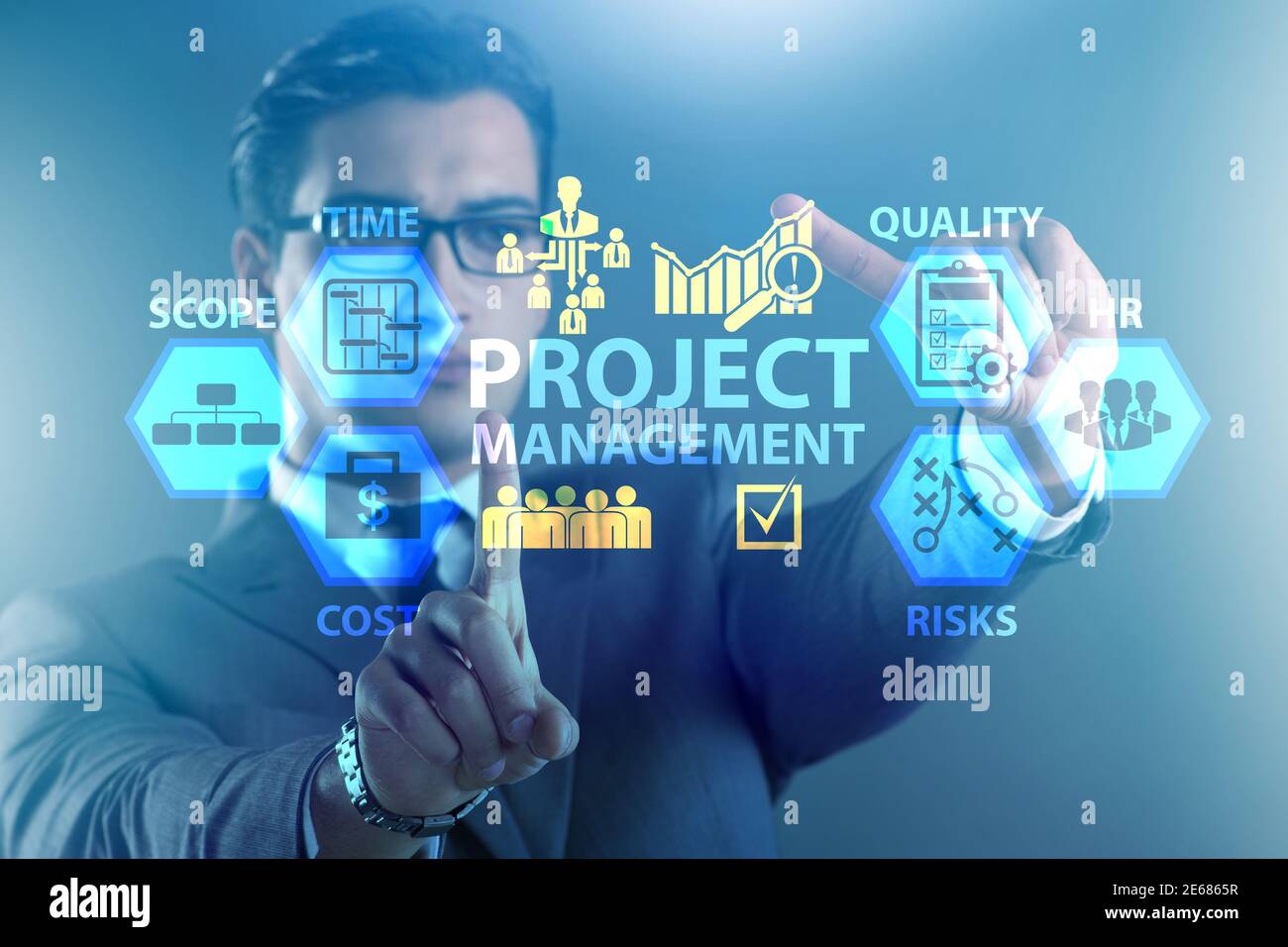 Concept of project management with the business people Stock Photo - Alamy