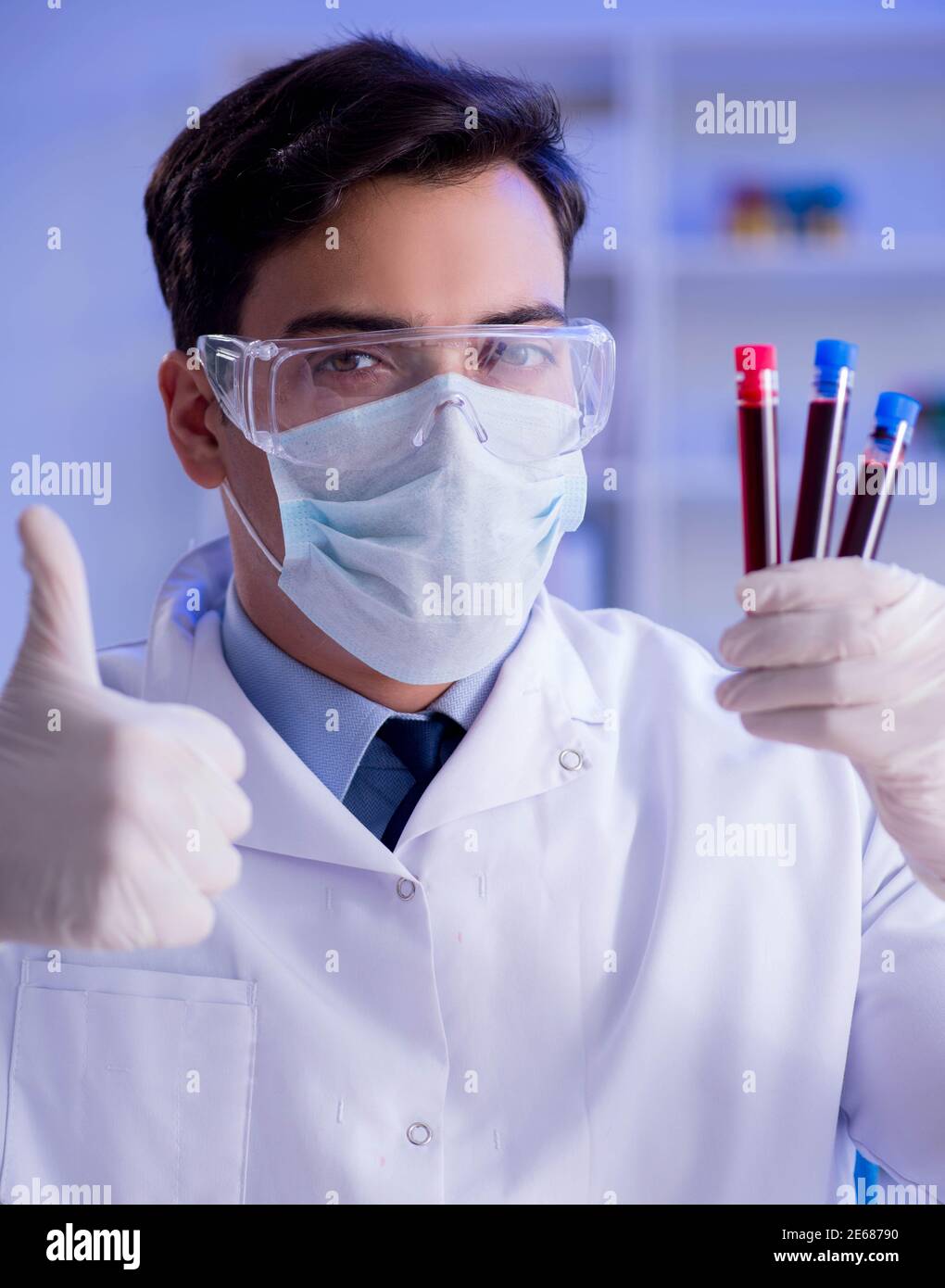 The lab assistant testing blood samples in hospital Stock Photo - Alamy