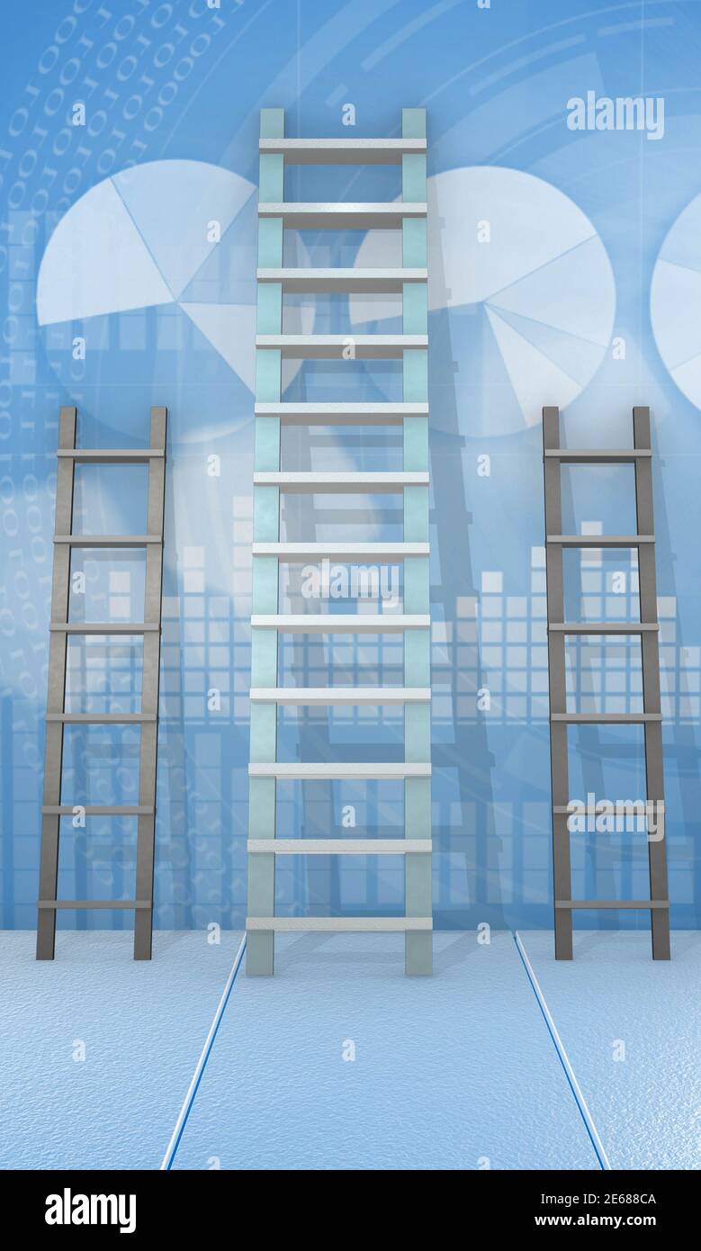 Different ladders in career progression concept Stock Photo - Alamy