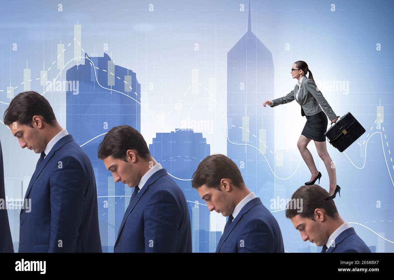 The business people climbing career ladder in business concept Stock ...