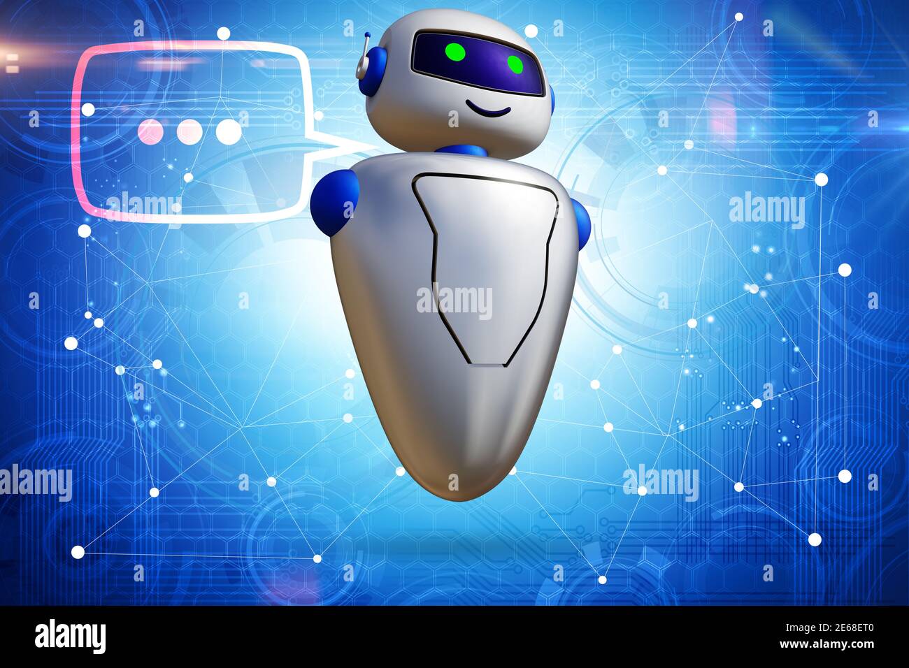 Concept of the chat bot - 3d rendering Stock Photo - Alamy