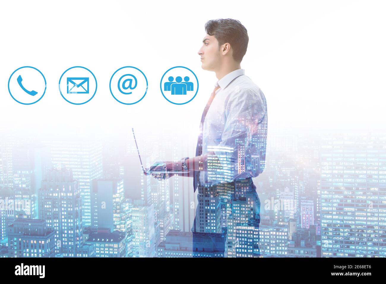 Communication concept with the key contact means Stock Photo - Alamy