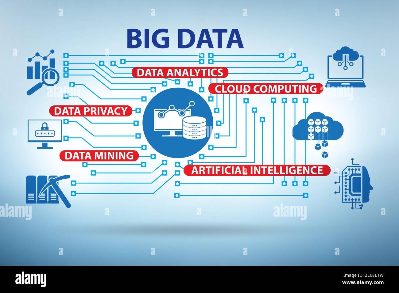 Big data concept illustraion in the modern computing Stock Photo - Alamy