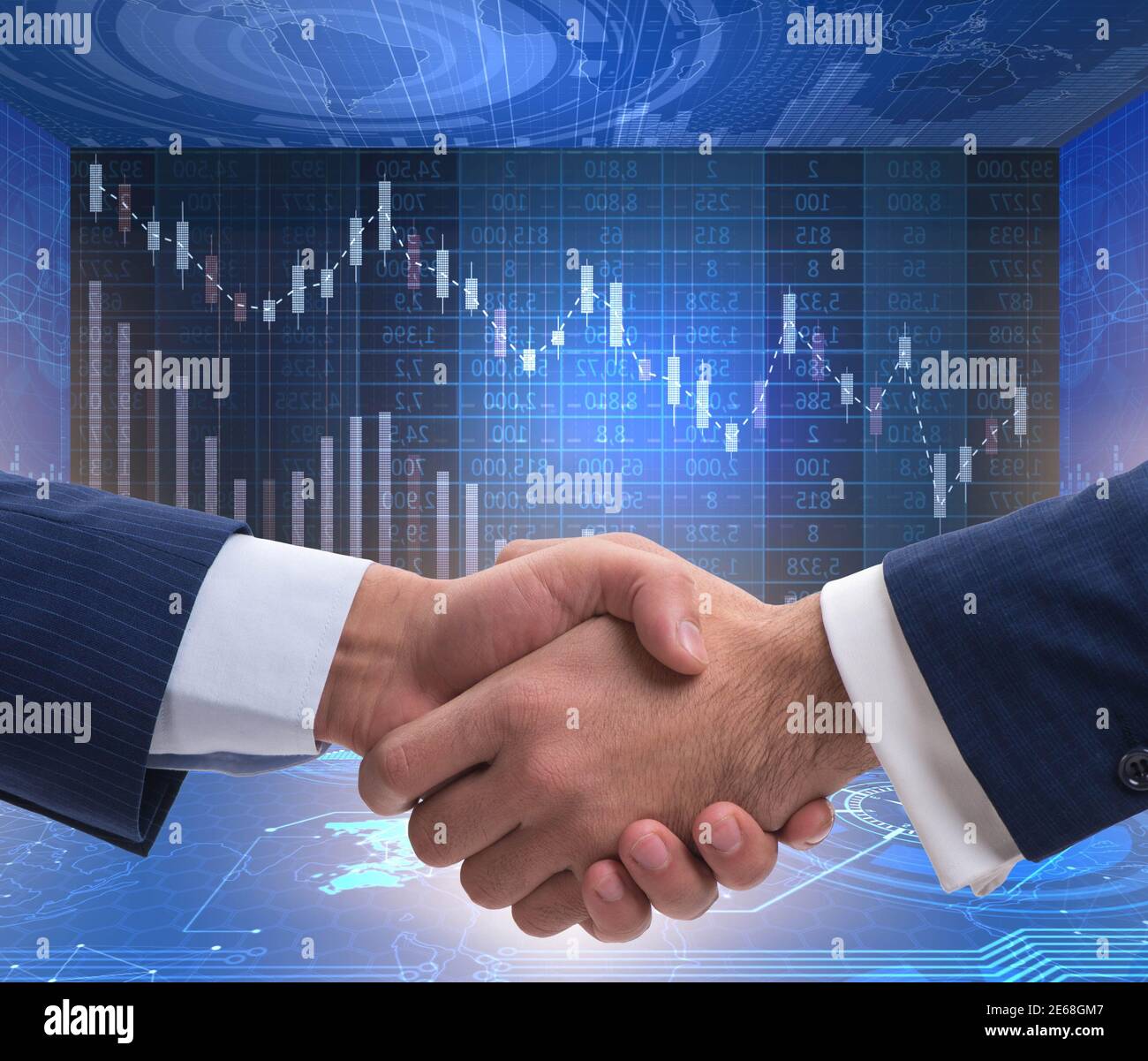 The handshake concept - business metaphor illustration Stock Photo - Alamy