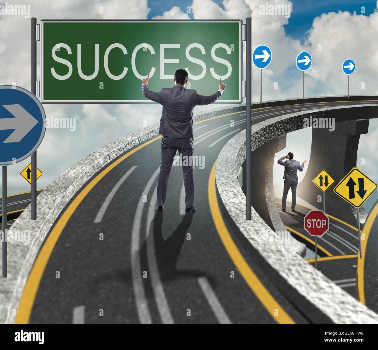 The businessman in business success concept Stock Photo - Alamy