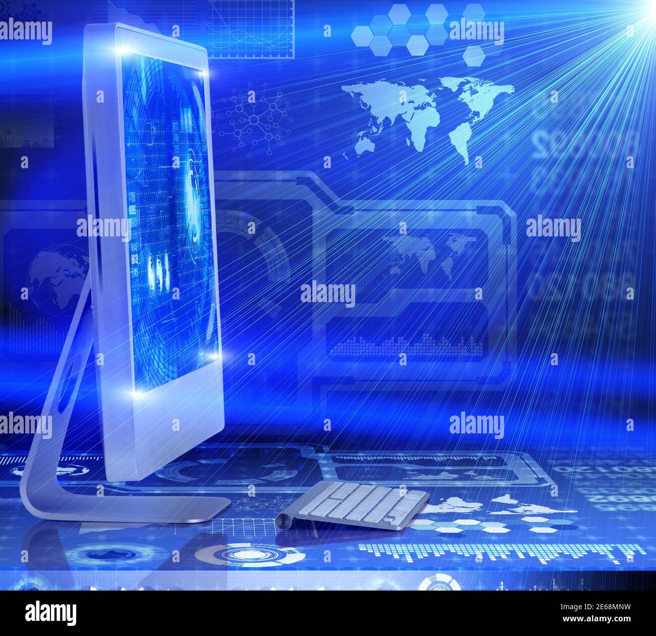 The computer screen in business concept Stock Photo - Alamy
