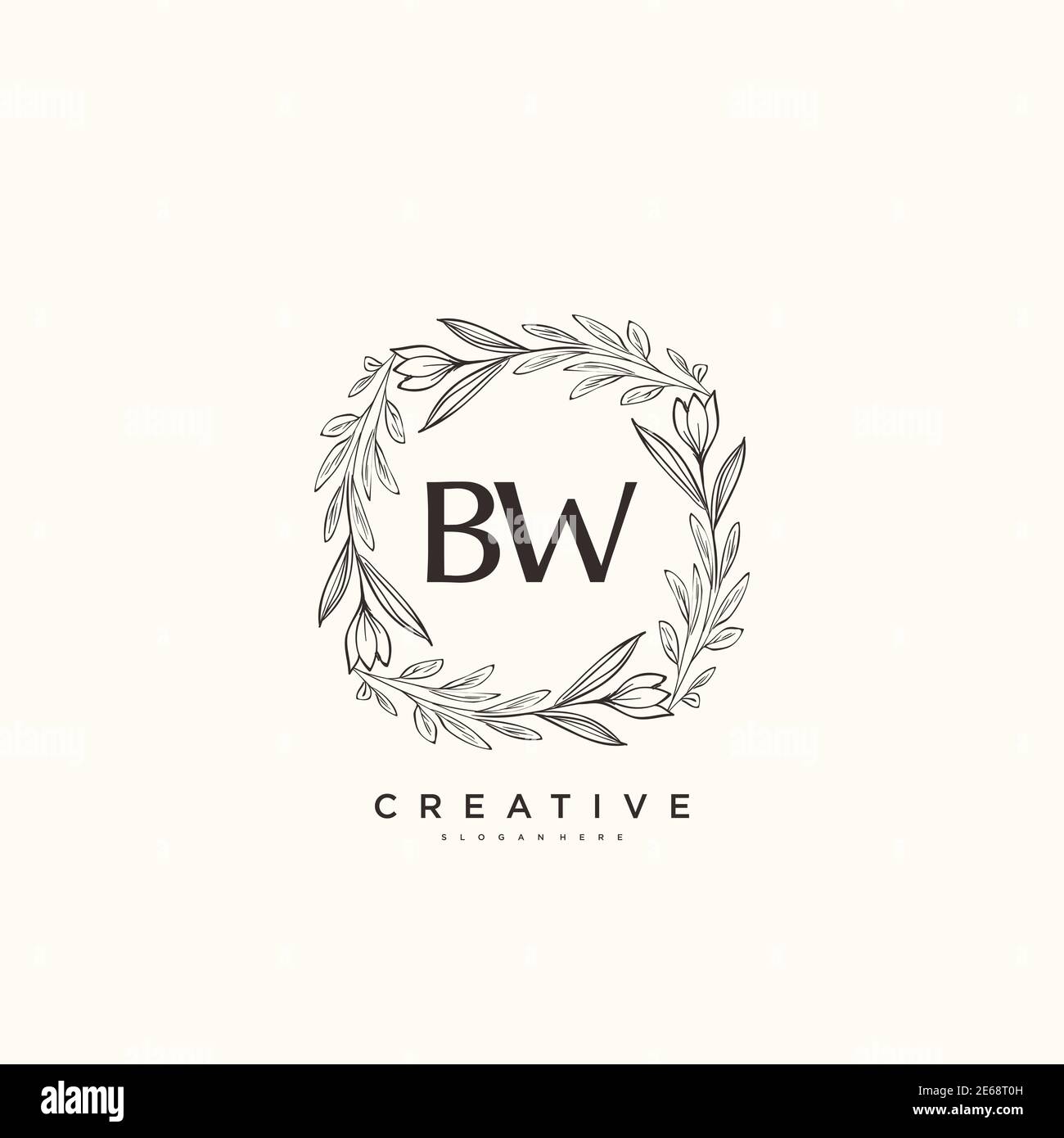 BW Beauty vector initial logo art, handwriting logo of initial ...