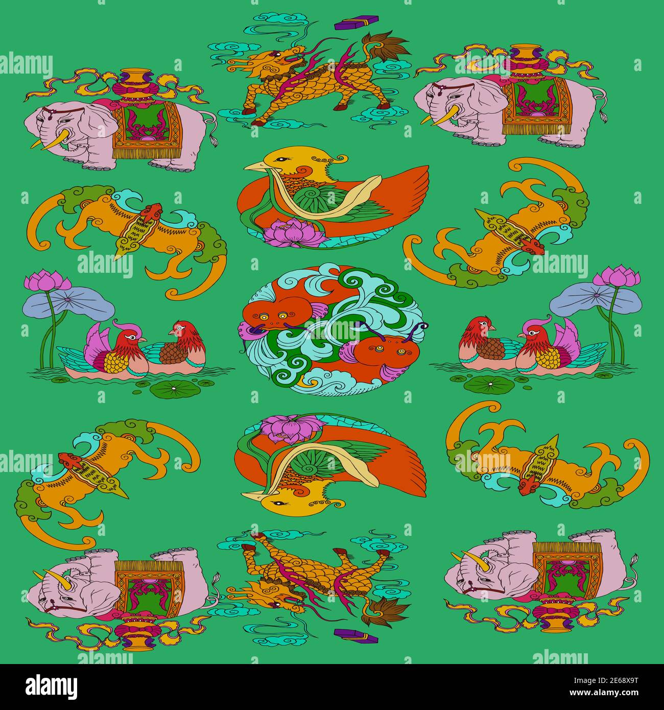 Traditional chinese calendar japan Stock Vector Images - Alamy