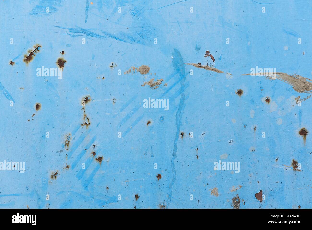 Plate of rusty blue metal texture with faint color corroded with age ...