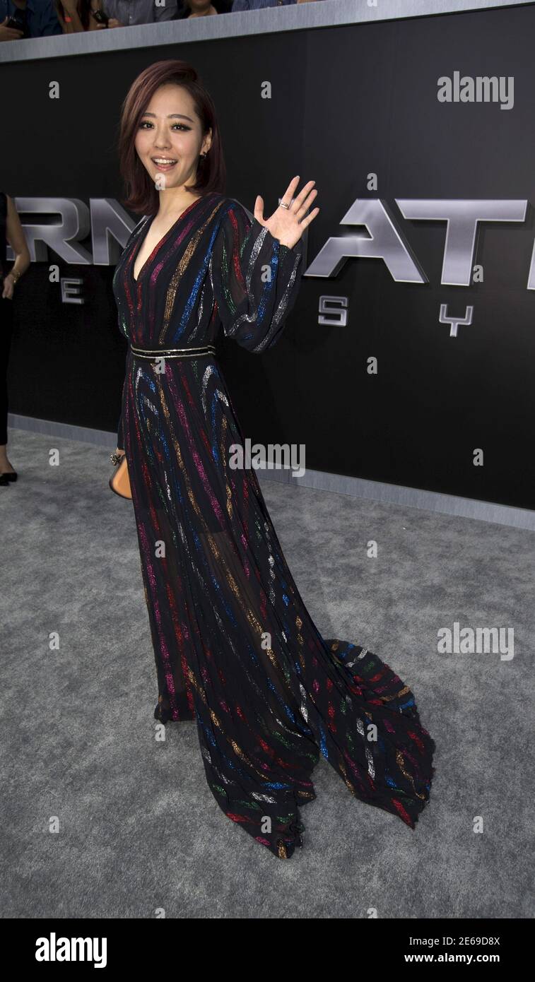Chinese pop singer Jane Zhang poses at the premiere of "Terminator ...