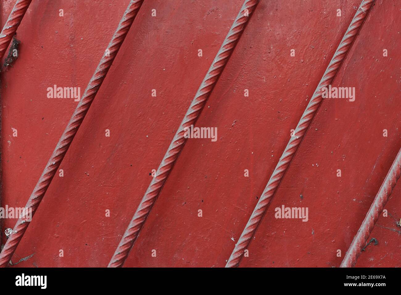 Steel rods added on door or wall for extra protection spray painted in ...