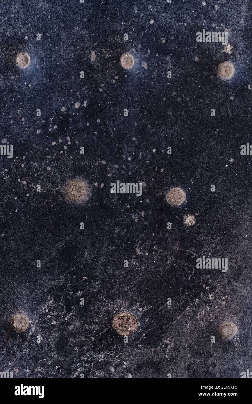 Aged dark leather texture top view of old couch chair surface detail ...