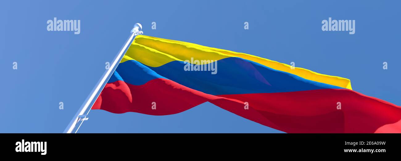 Colombia national flag blowing in hi-res stock photography and images ...