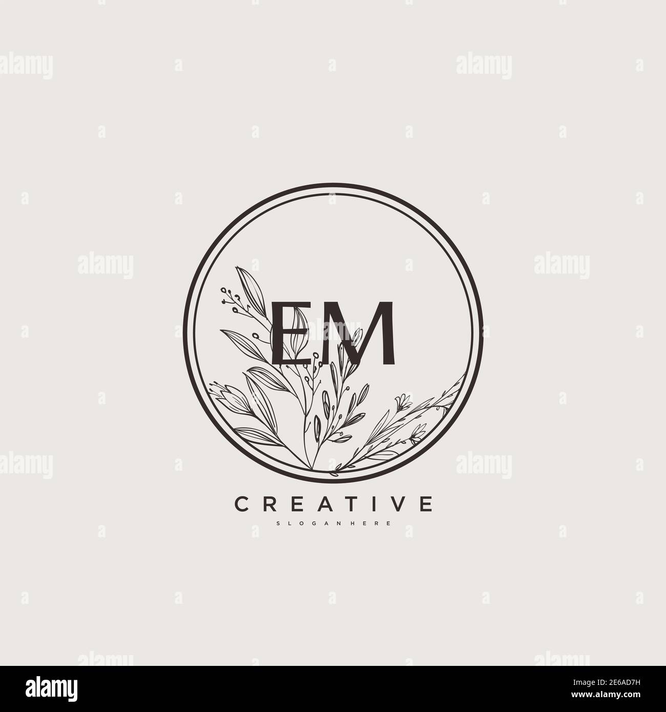 EM Beauty vector initial logo art, handwriting logo of initial ...