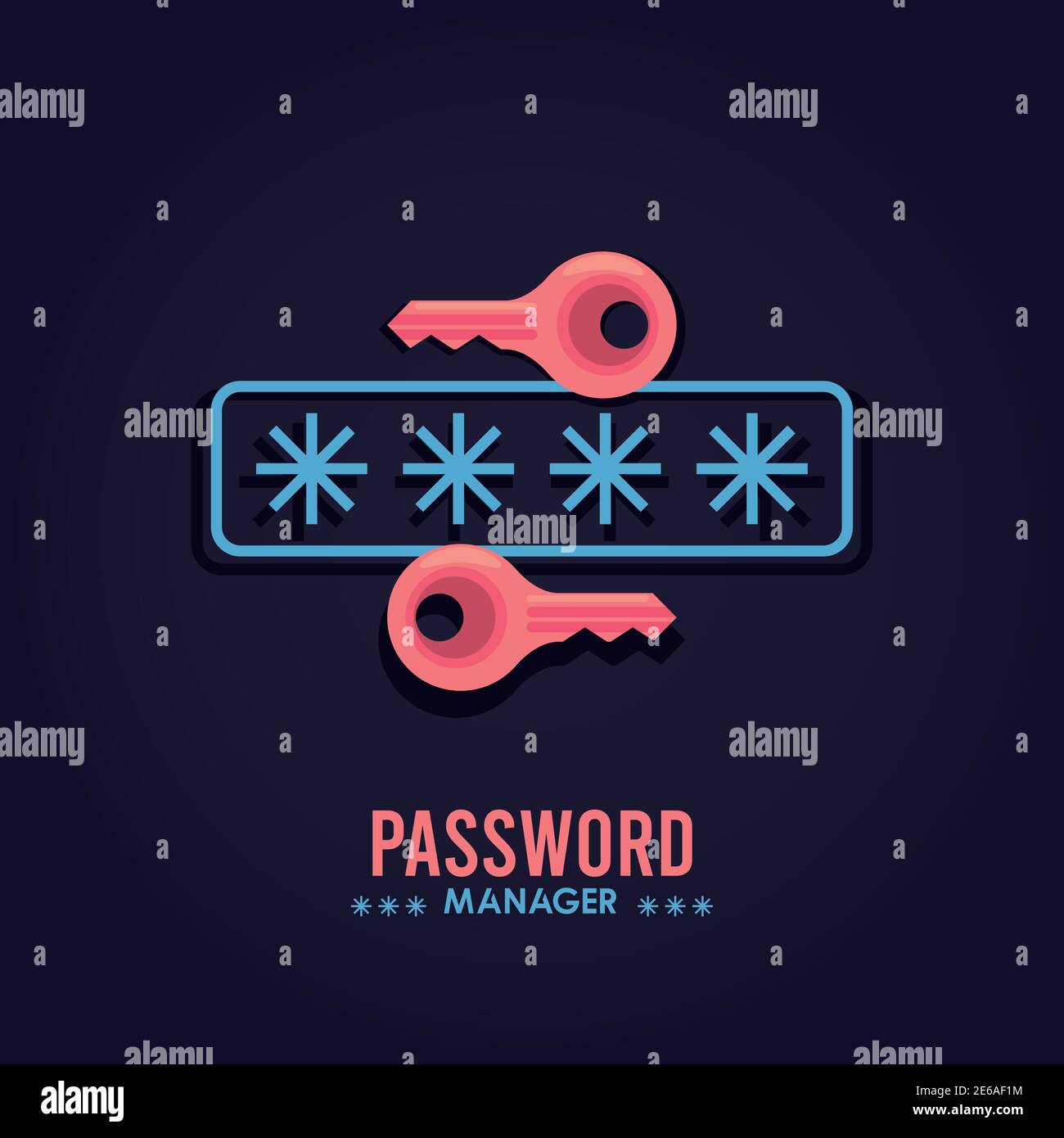 password manager theme with keys and cypher vector illustration design ...