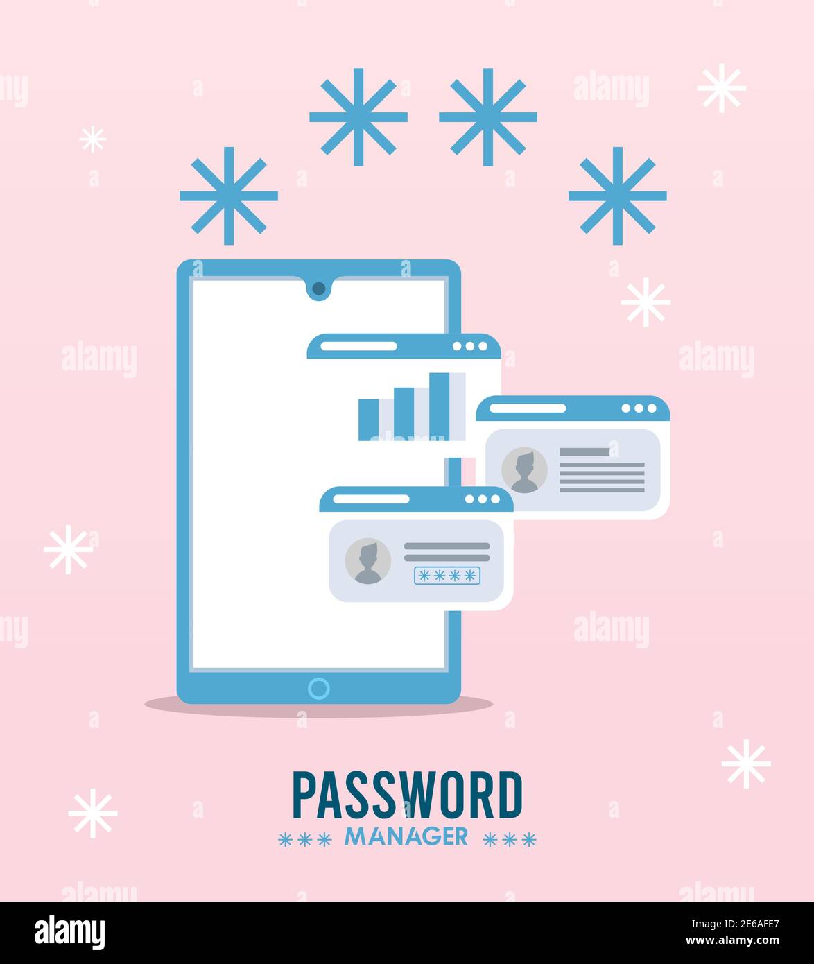 password manager theme with webpage templates and cypher in smartphone ...