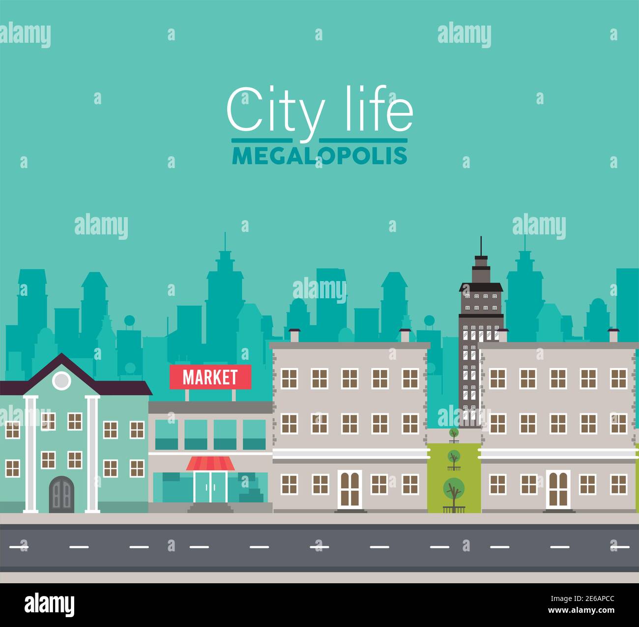 Megalopolis icon in cartoon hi-res stock photography and images - Alamy