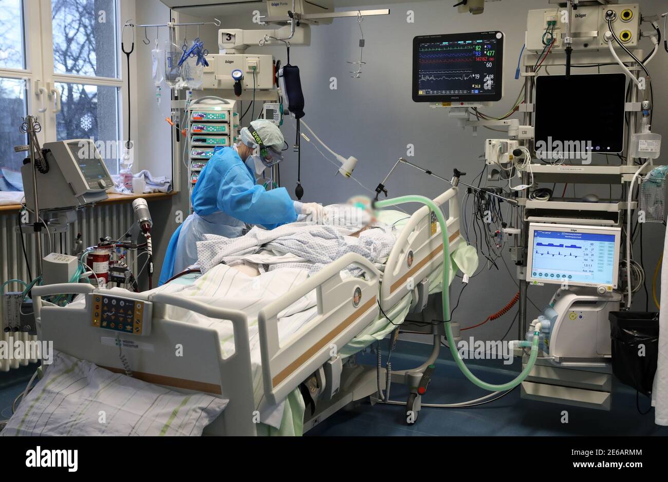 Rostock, Germany. 22nd Jan, 2021. In the infection room for Covid 19 ...