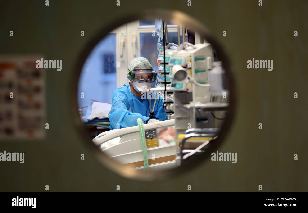 Rostock, Germany. 22nd Jan, 2021. In the infection room for Covid 19 ...