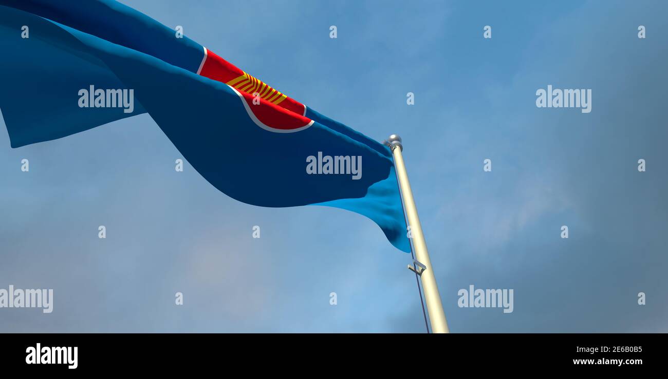 3d rendering of the national flag of the ASEAN Stock Photo - Alamy