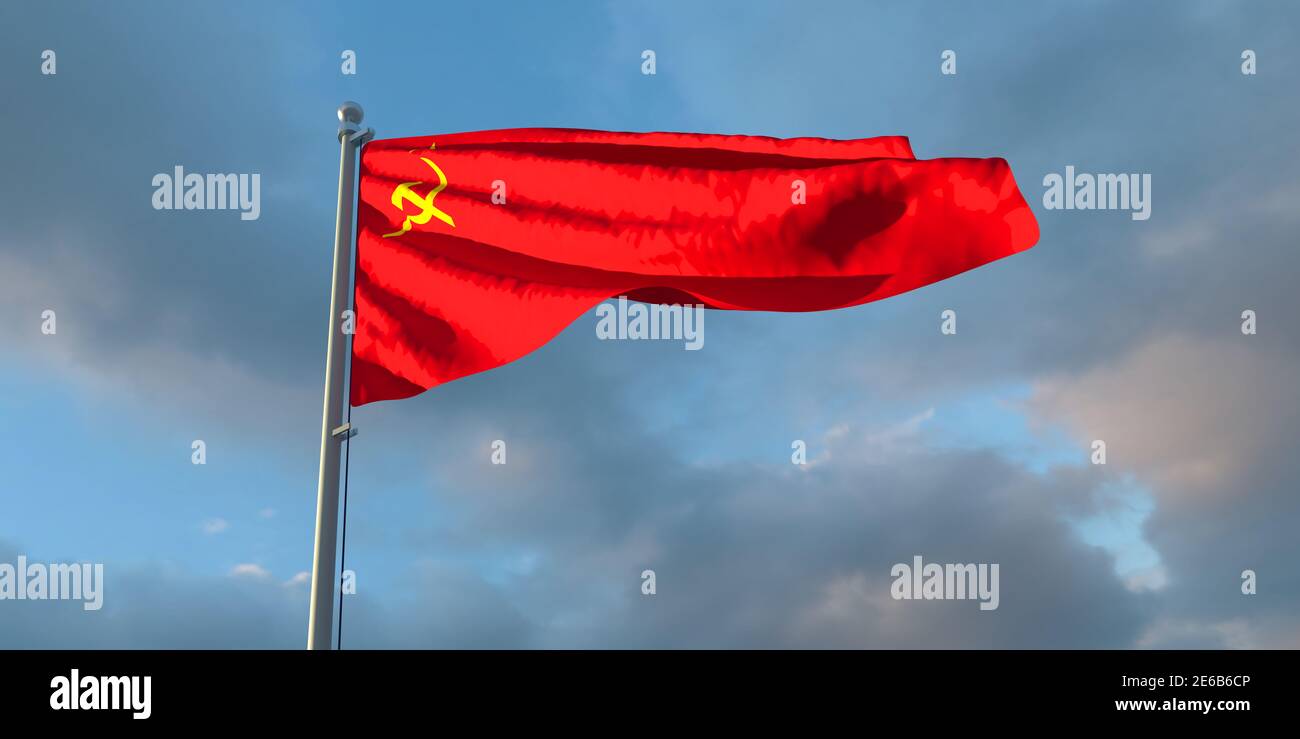 3d rendering of the national flag of the USSR Stock Photo - Alamy