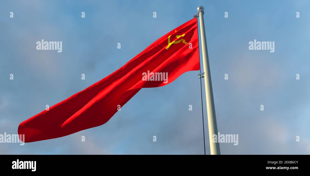 3d rendering of the national flag of the USSR Stock Photo - Alamy