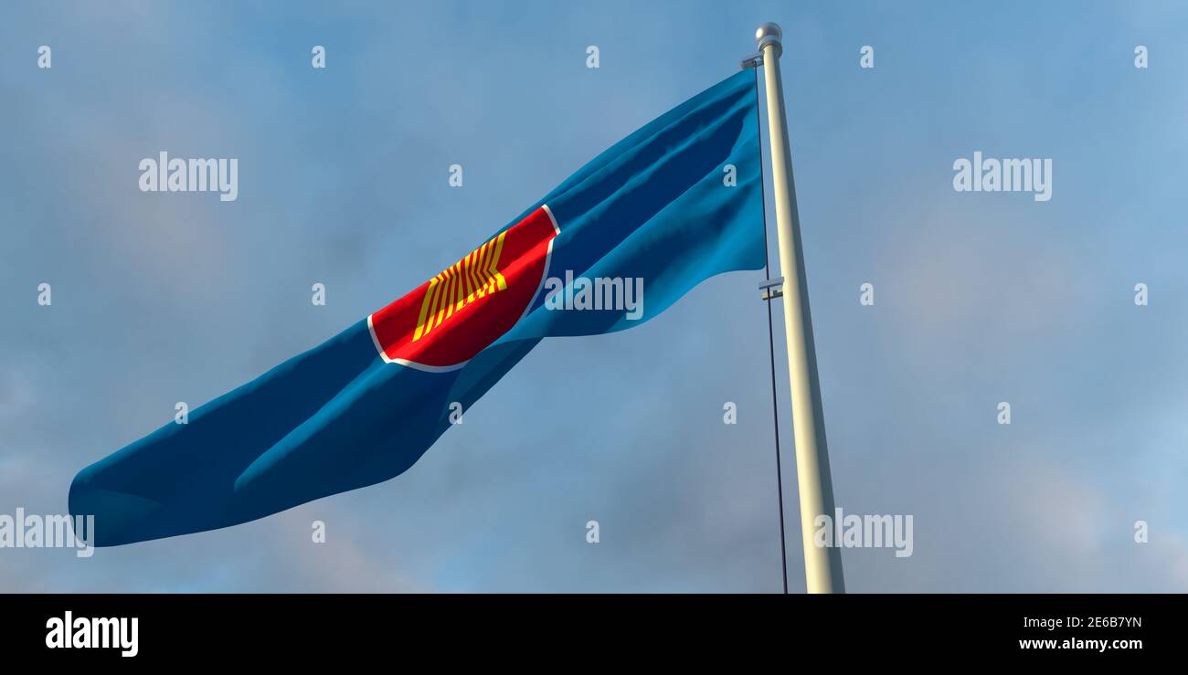 3d rendering of the national flag of the ASEAN Stock Photo - Alamy