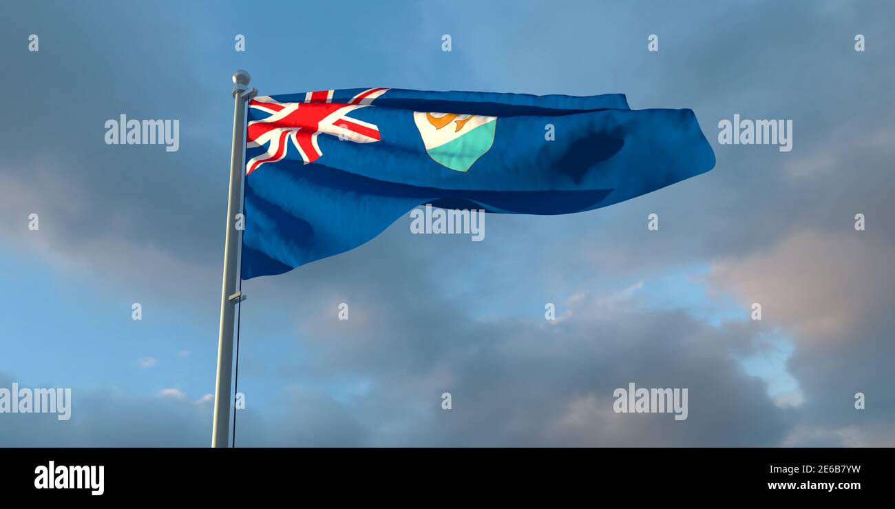 3d rendering of the national flag of the Anguilla Stock Photo - Alamy