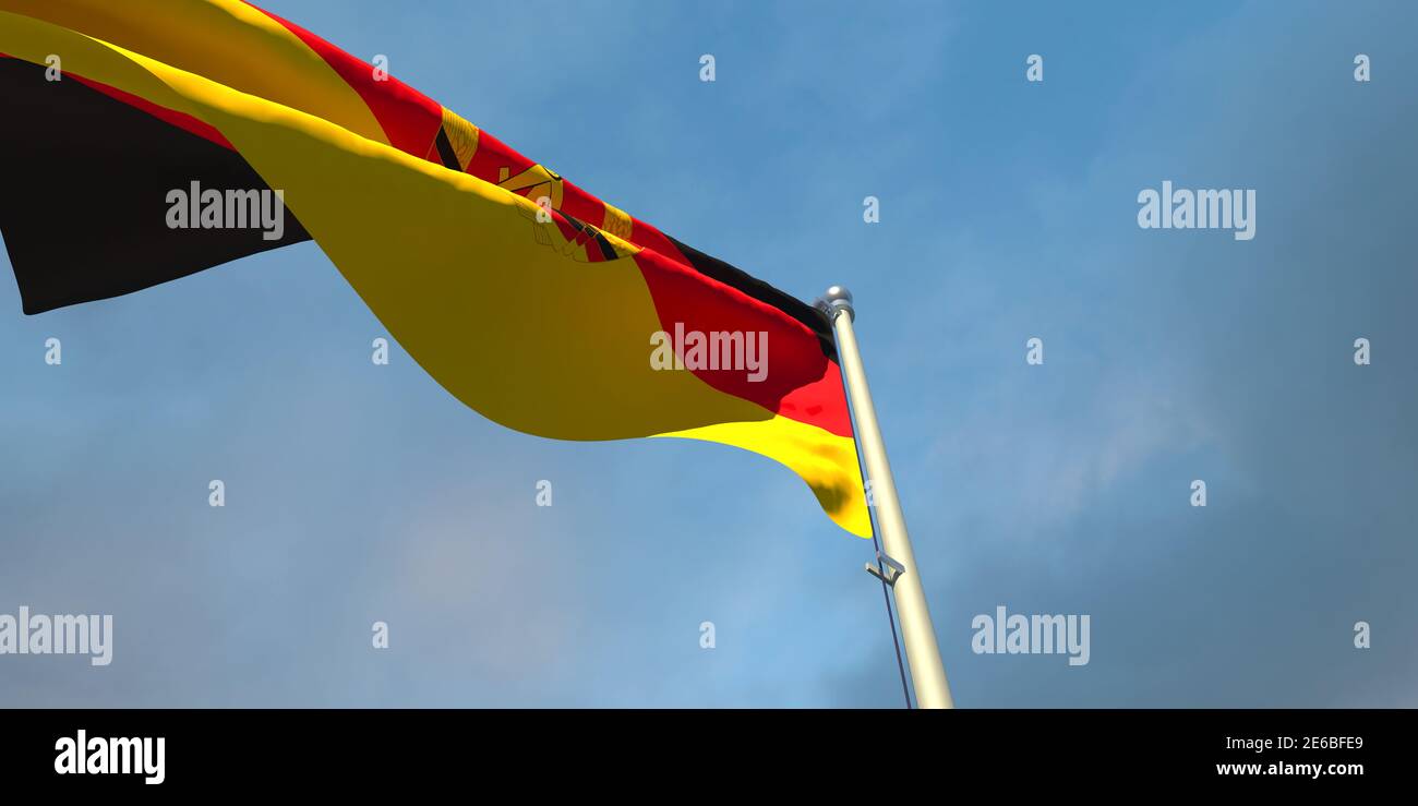 3d rendering of the national flag of the German Democratic Republic ...