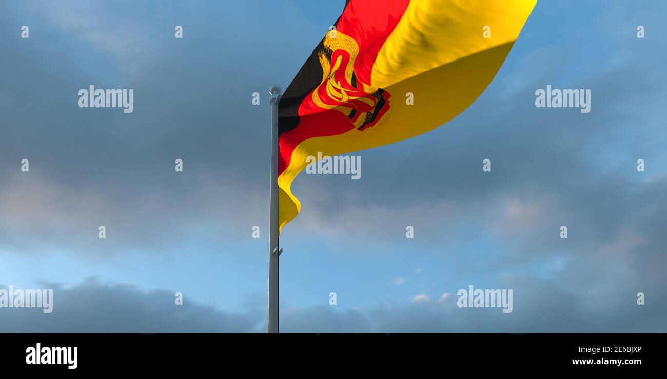 3d rendering of the national flag of the German Democratic Republic ...