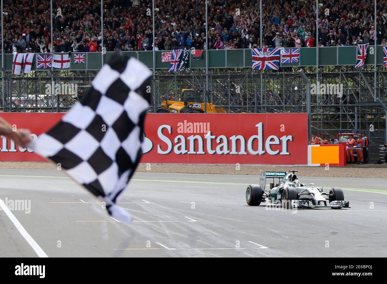 Lewis hamilton mercedes finish line hi-res stock photography and images ...
