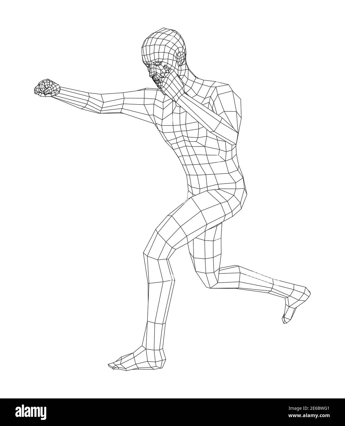 Wireframe boxing man. Vector Stock Vector Image & Art - Alamy