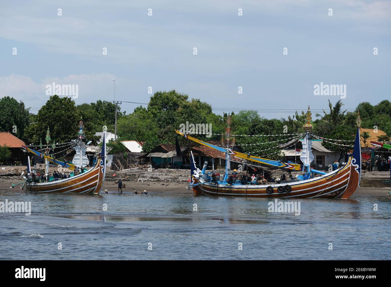 Indonesia Bali Negara - Pantai Pengambengan - Wooden fishing boats in ...