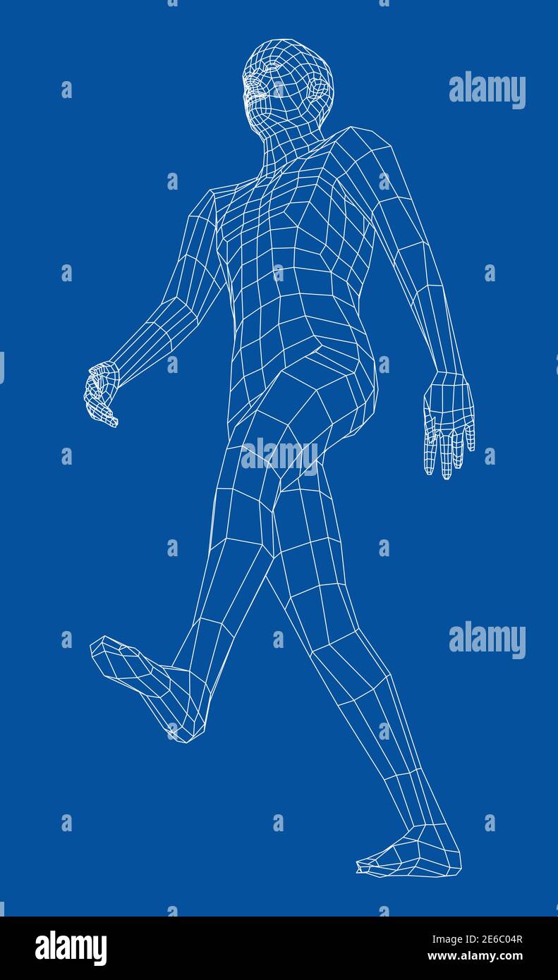 Wireframe walking man. Vector Stock Vector Image & Art - Alamy