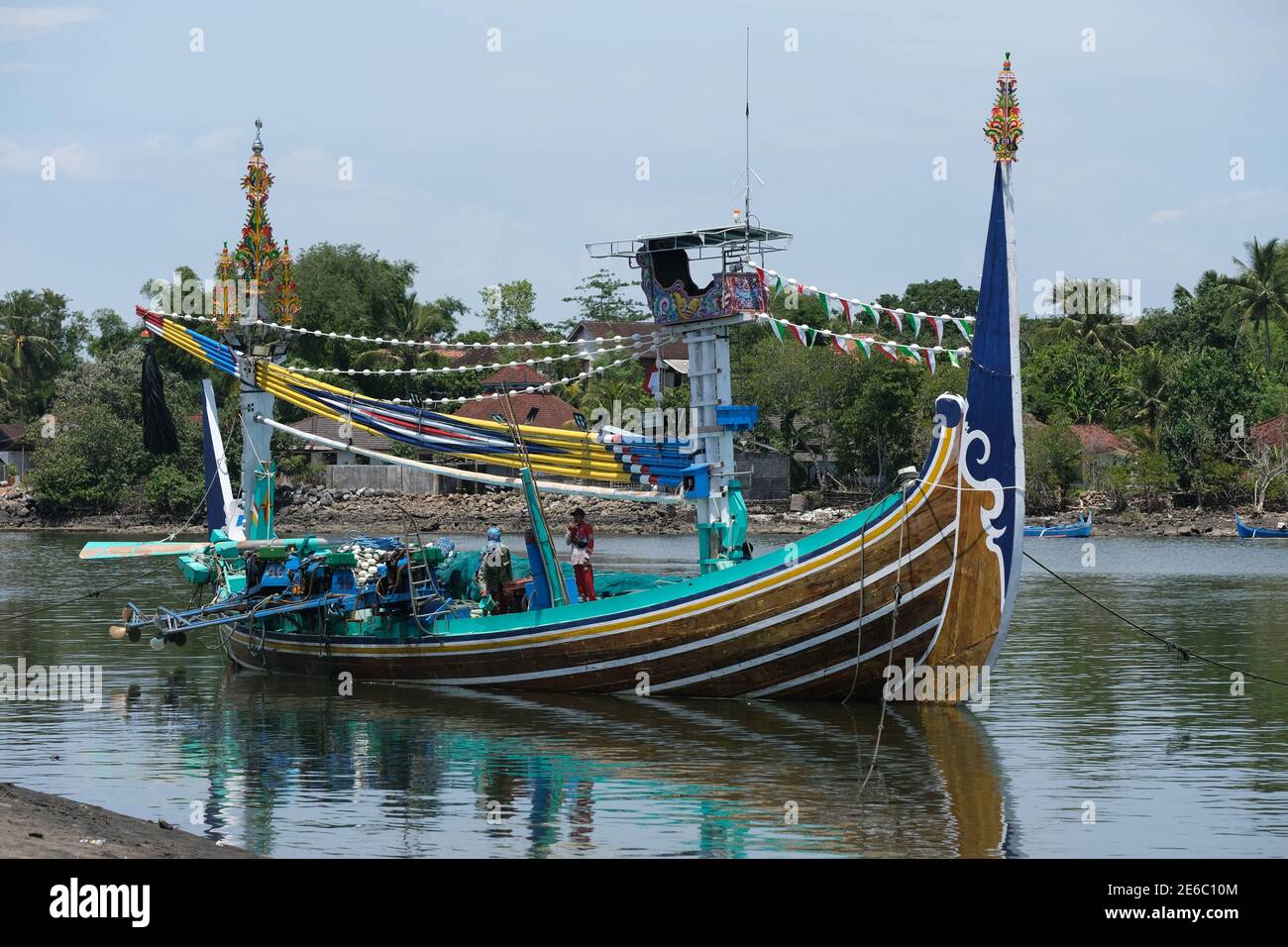 Indonesia Bali Negara - Pantai Pengambengan - Wooden fishing boats in ...
