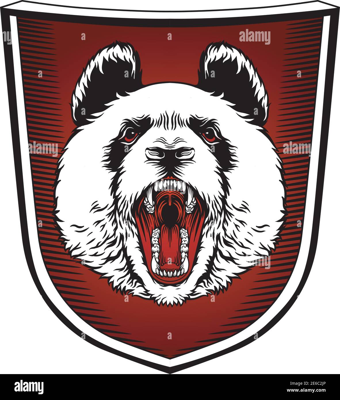 Panda Mascot emblem design with typography emblem with panda and shield ...