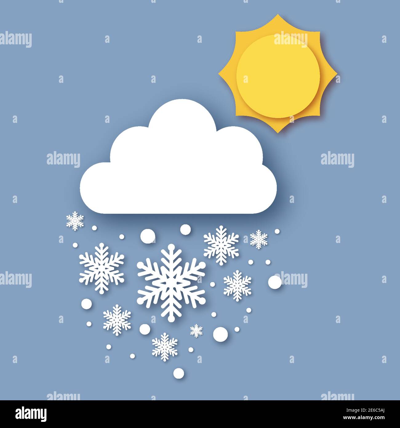 The sun and falling snow Stock Vector Images - Alamy