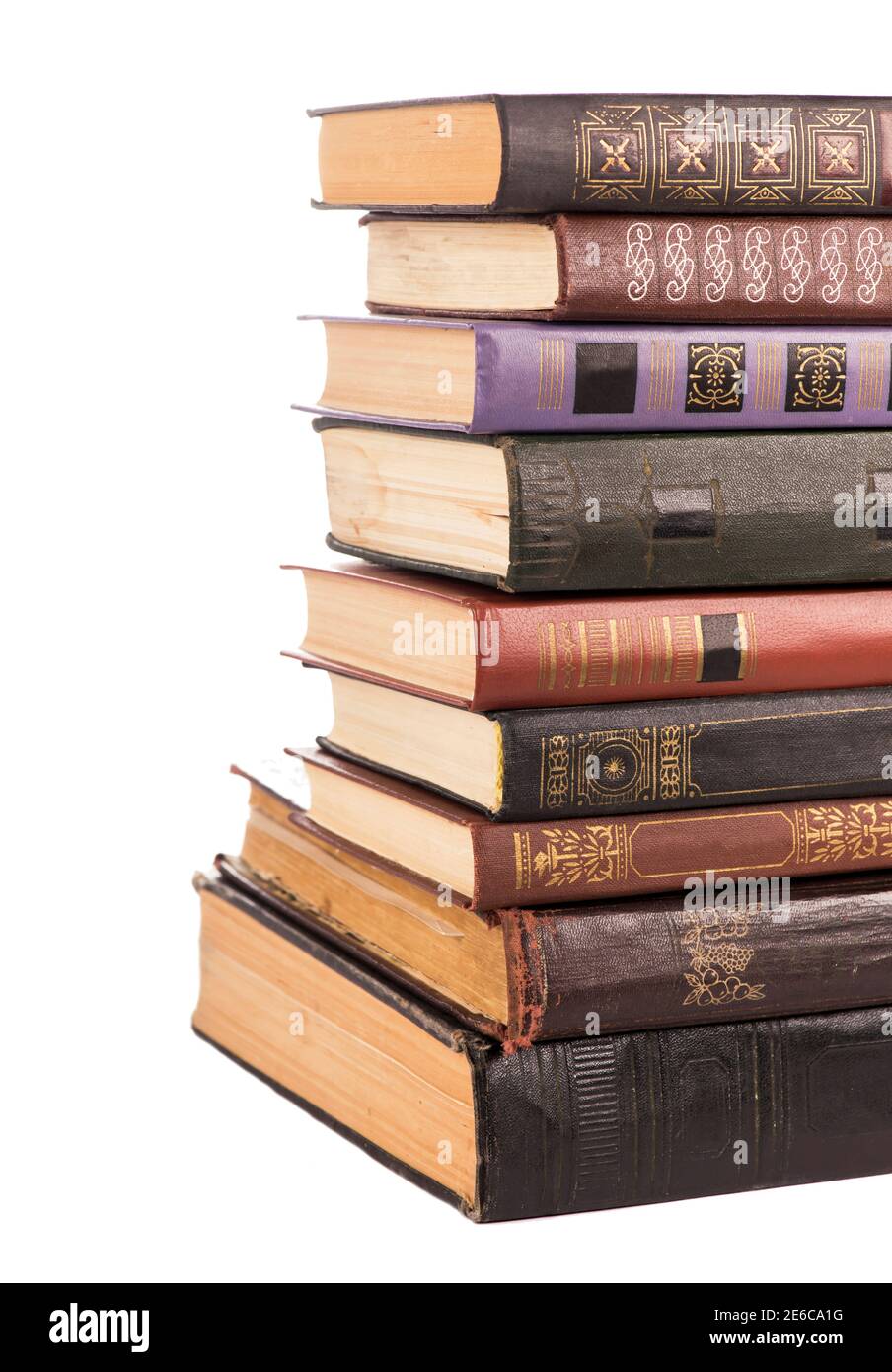 collection old books isolated on white Stock Photo - Alamy