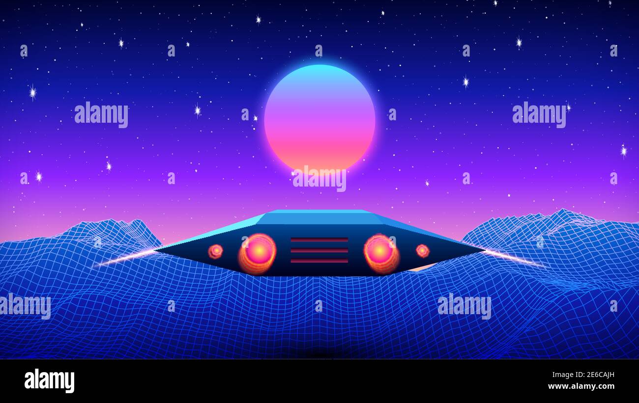 Retro Spaceship Wallpaper