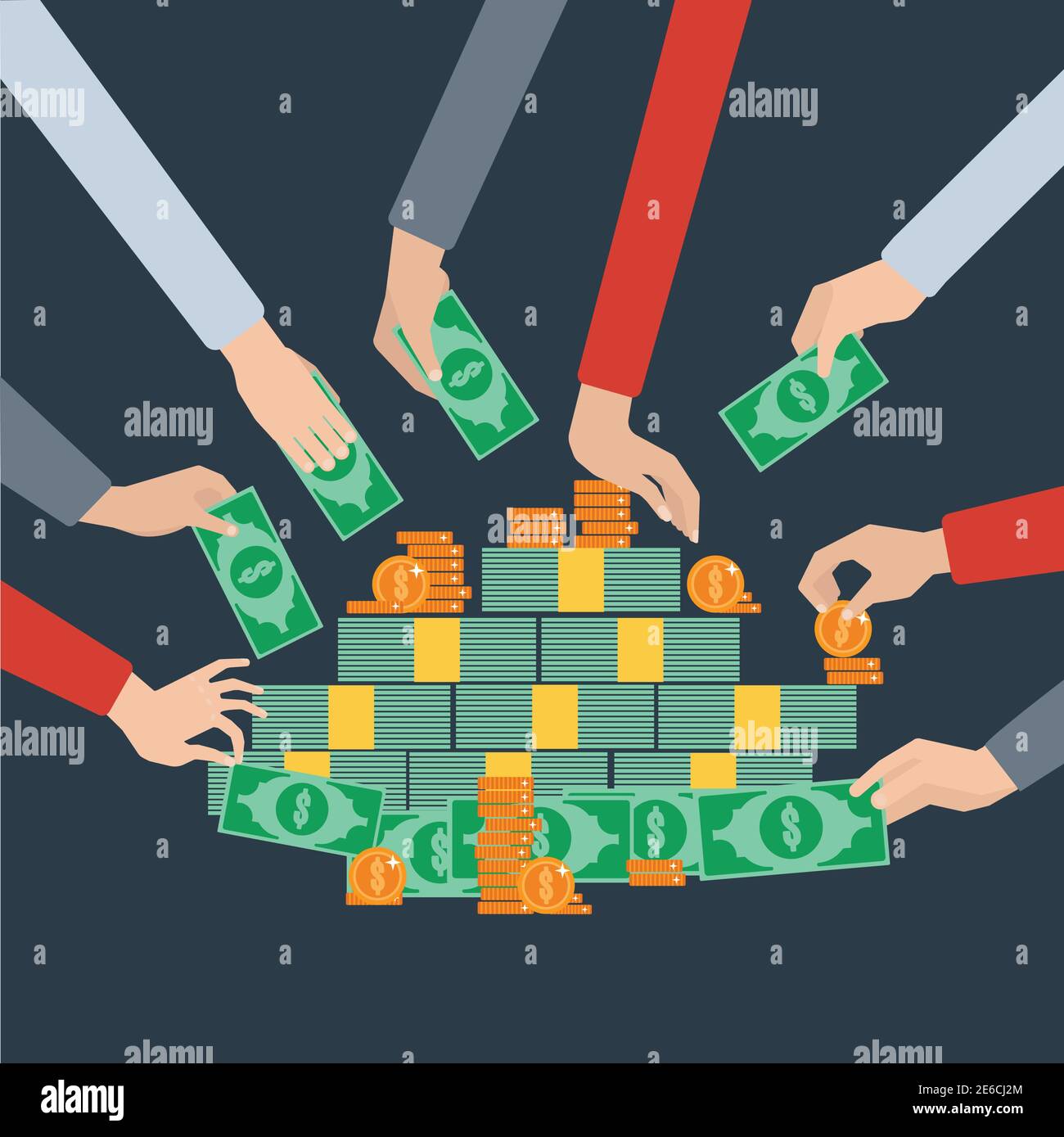 Hands grabbing cash Stock Vector Images - Alamy