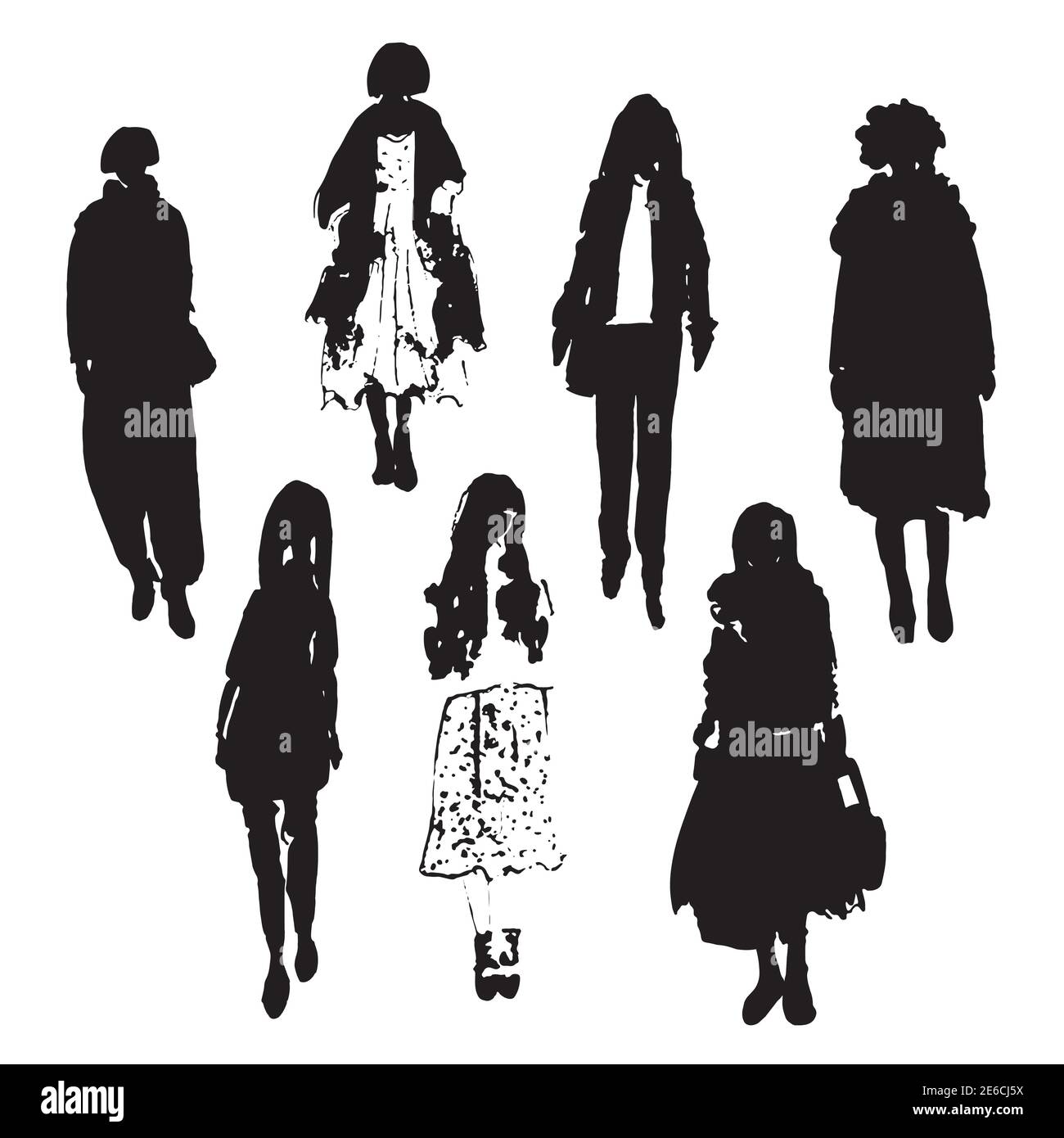 Hand drawn vector illustration: stylized people. Watercolor sketches ...