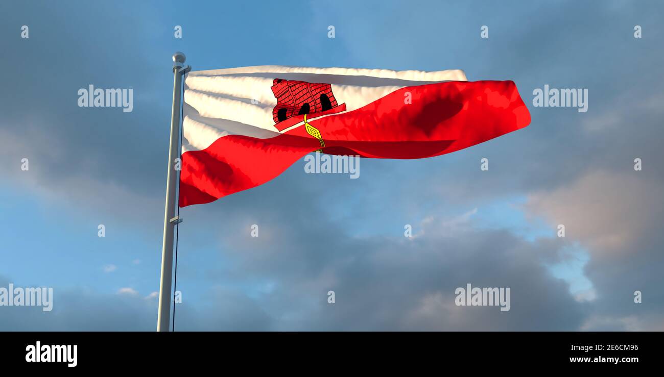 3d rendering of the national flag of the Gibraltar Stock Photo - Alamy