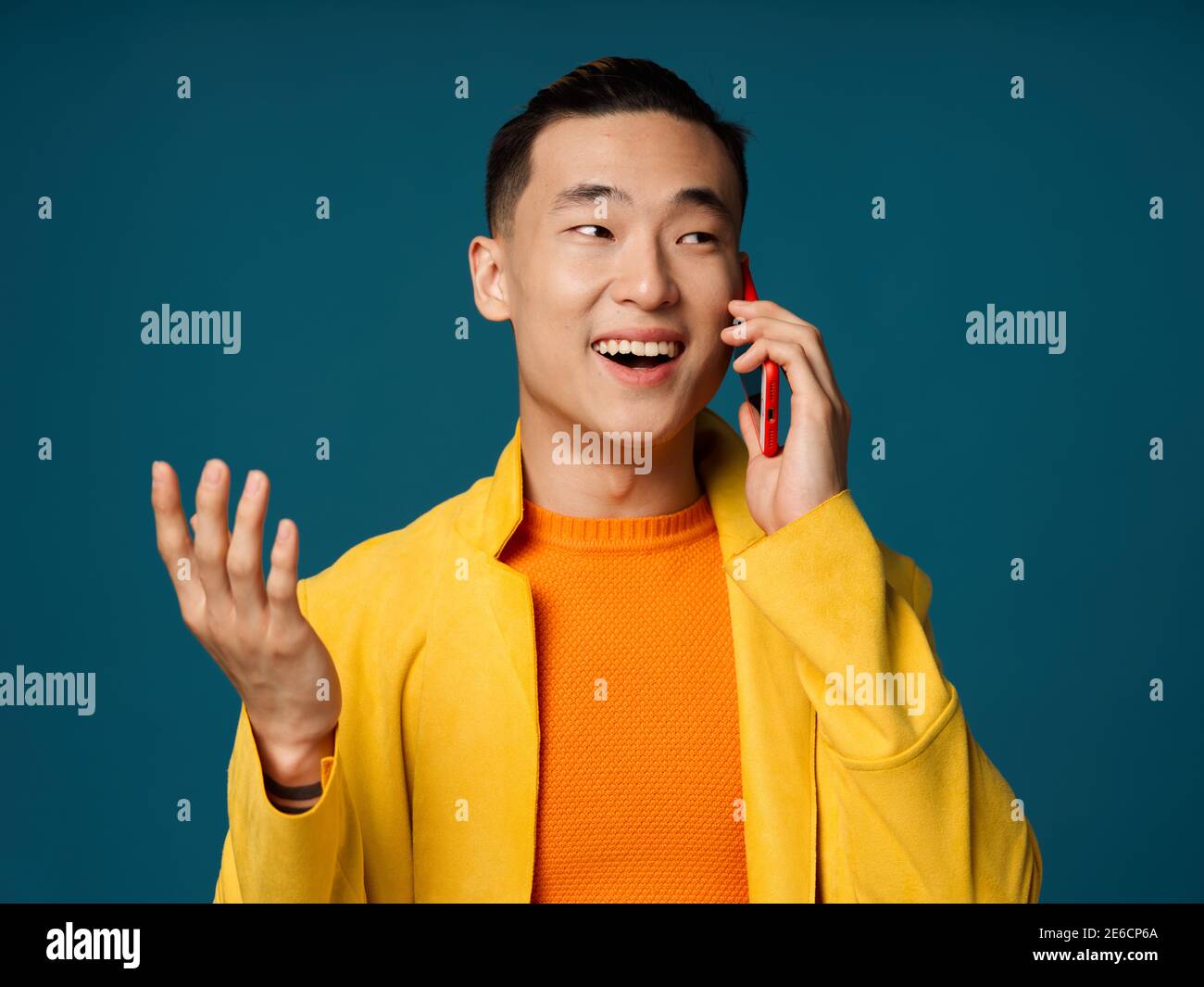 Cropped shot happy man using hi-res stock photography and images - Alamy