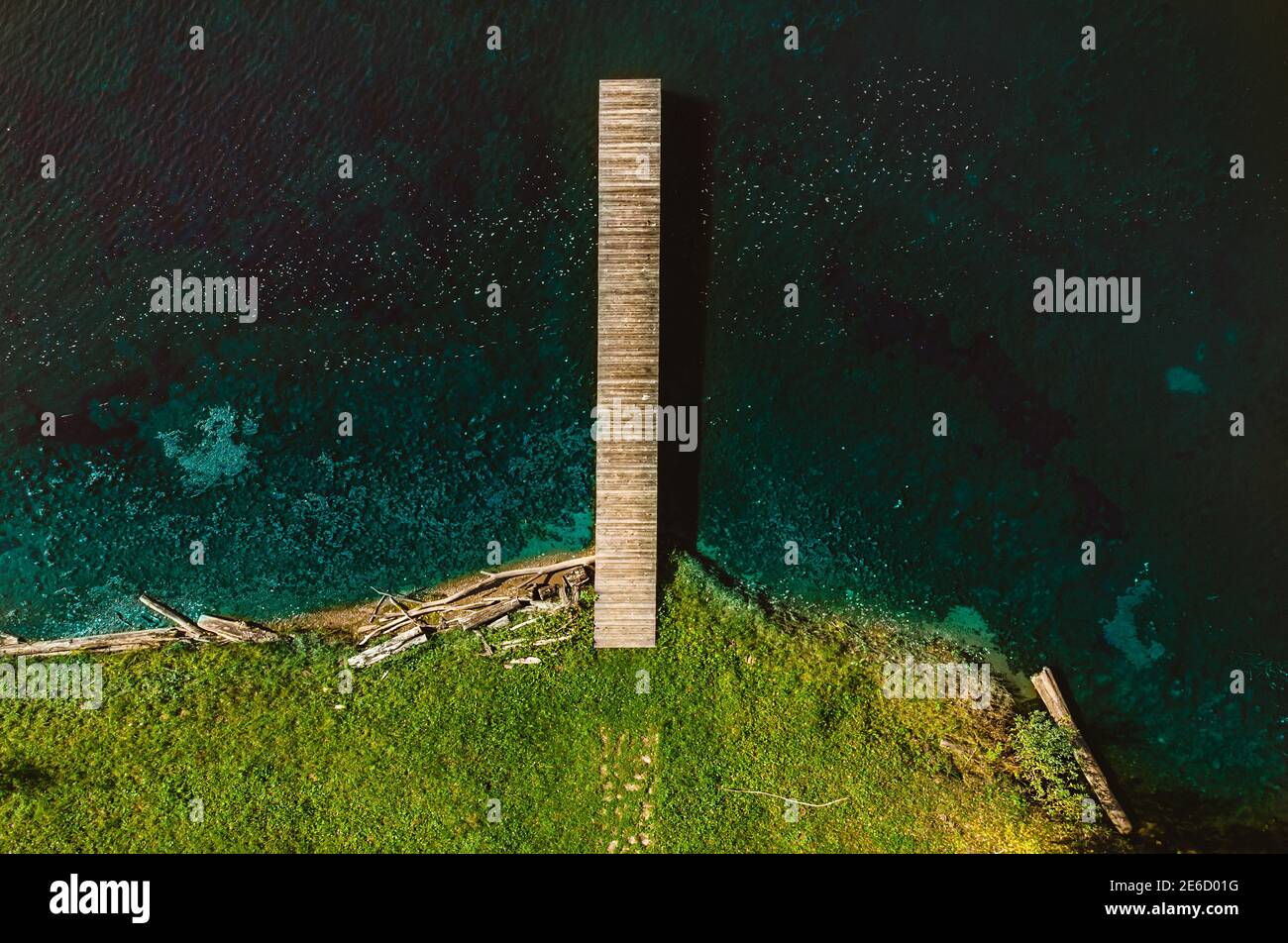 Old wooden empty pier hi-res stock photography and images - Alamy