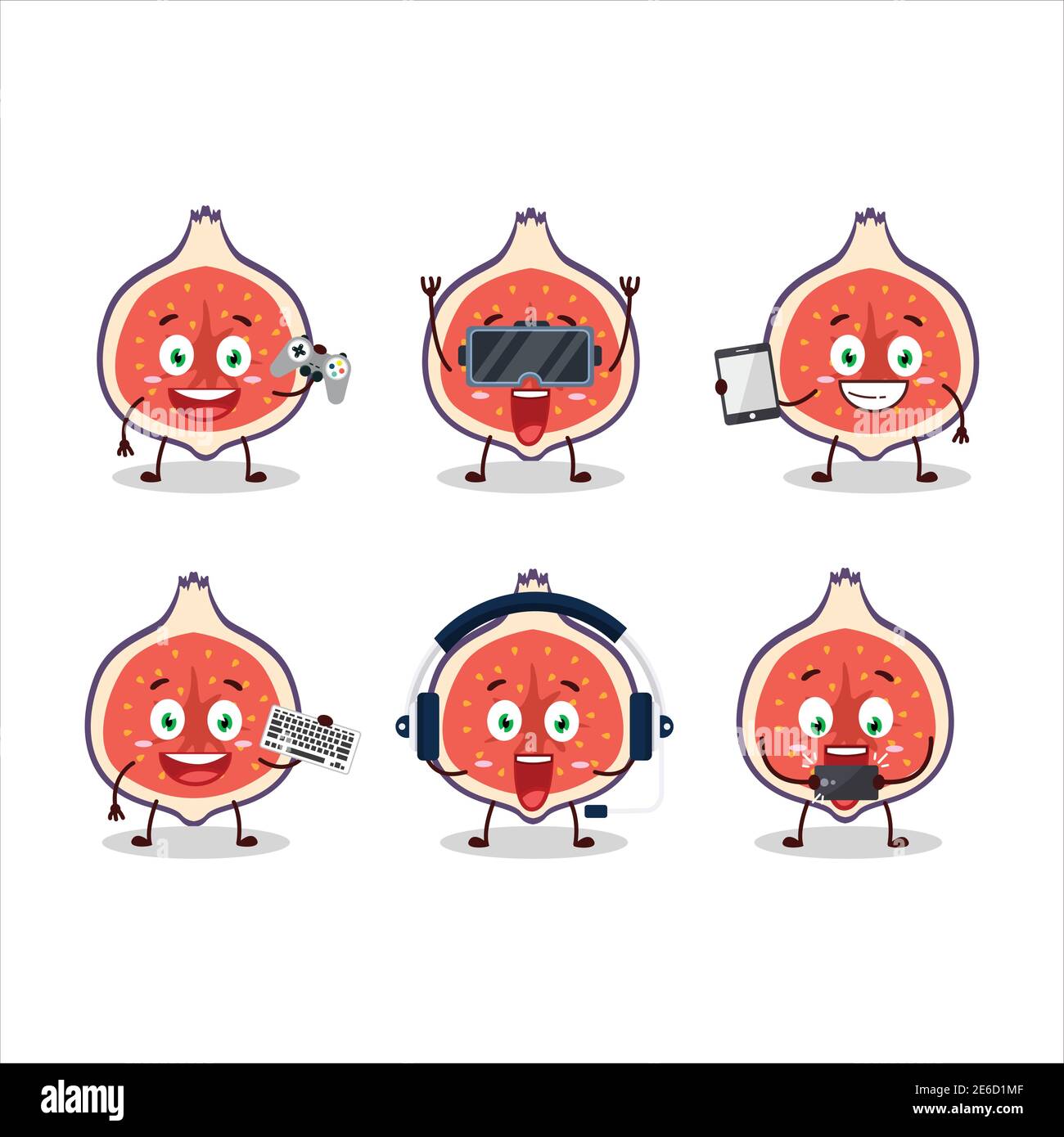 Slice of fig cartoon character are playing games with various cute ...
