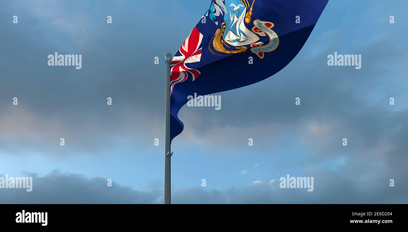 3d rendering of the national flag of the Tristan da Cunha Stock Photo ...