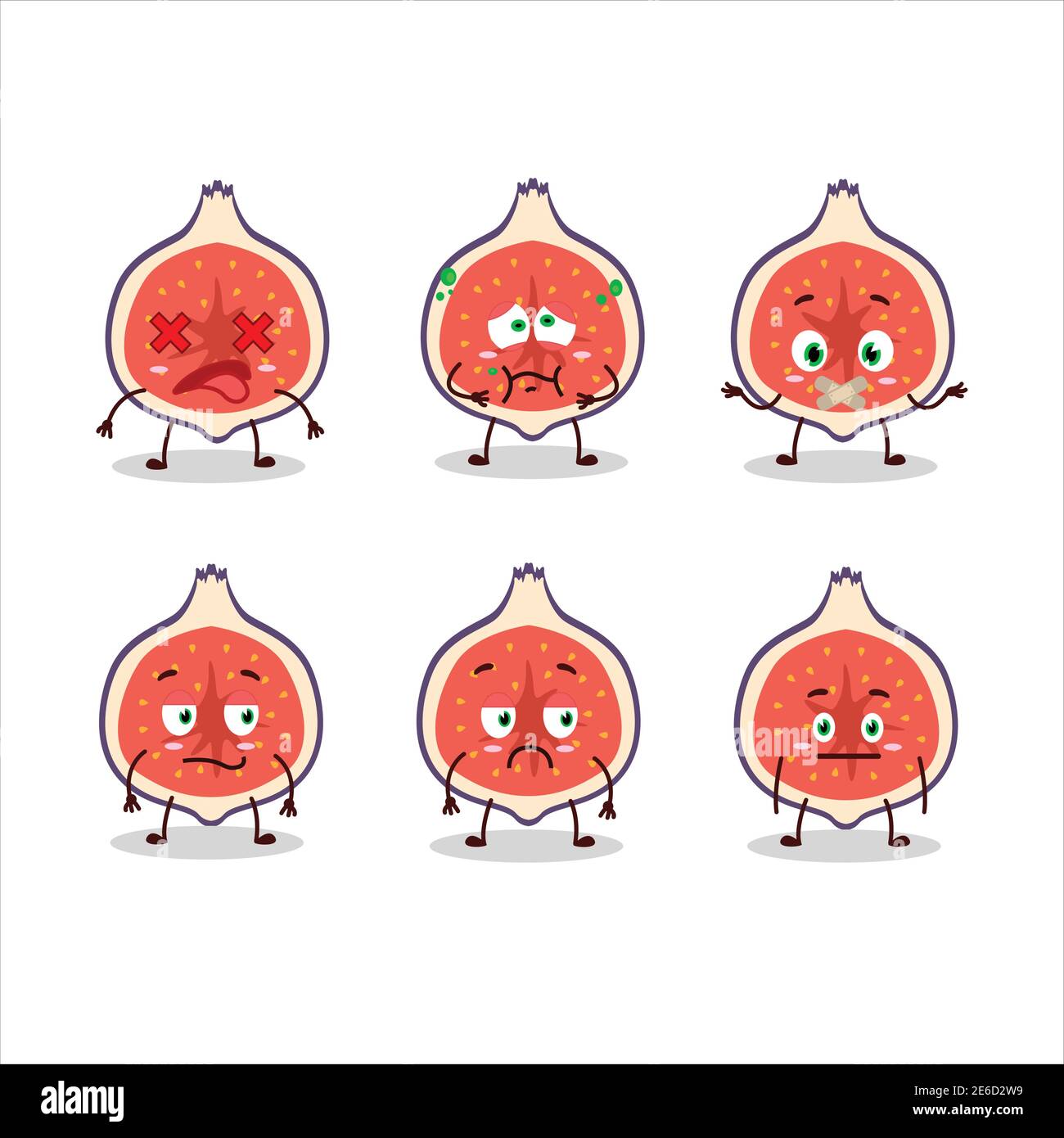 Slice of fig cartoon character with nope expression. Vector ...