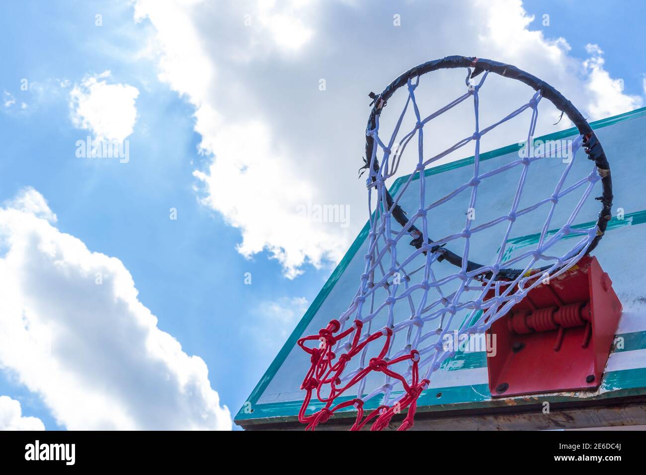 Basketball hoop on blue sky and cloud Stock Photo - Alamy